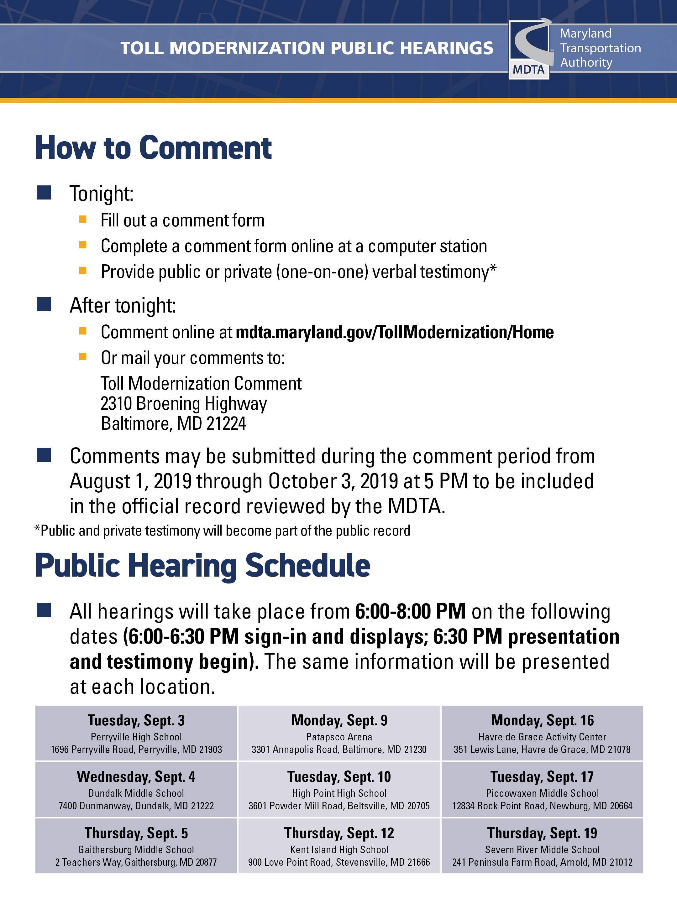 Toll Modernization Home | mdta.maryland.gov